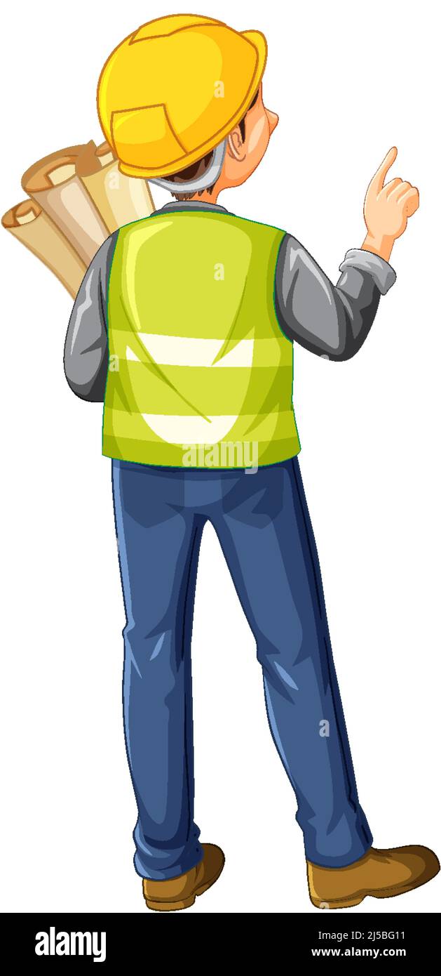 Back side of an engineer worker illustration Stock Vector Image & Art ...