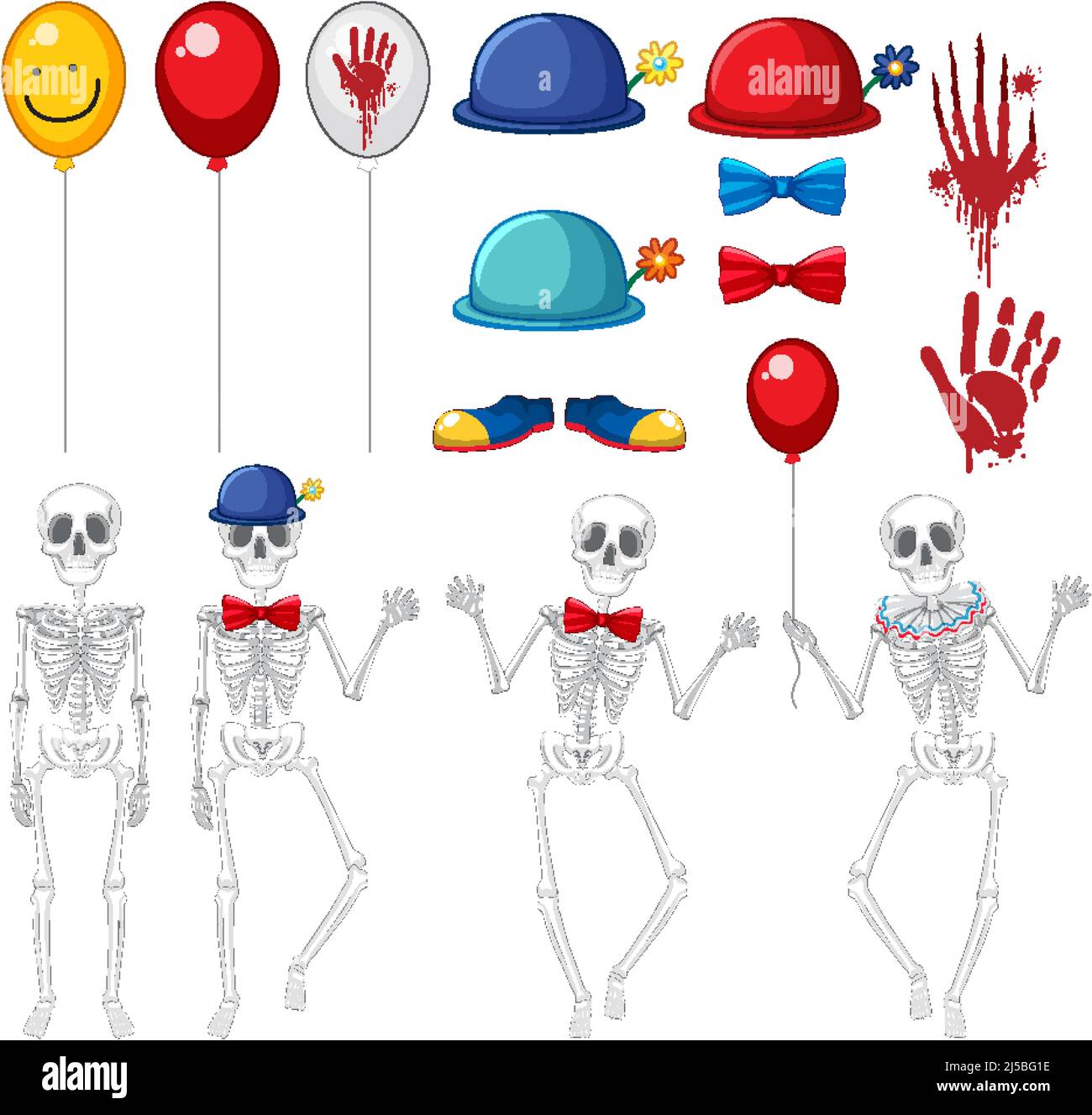 Set of halloween ghost objects illustration Stock Vector Image & Art ...