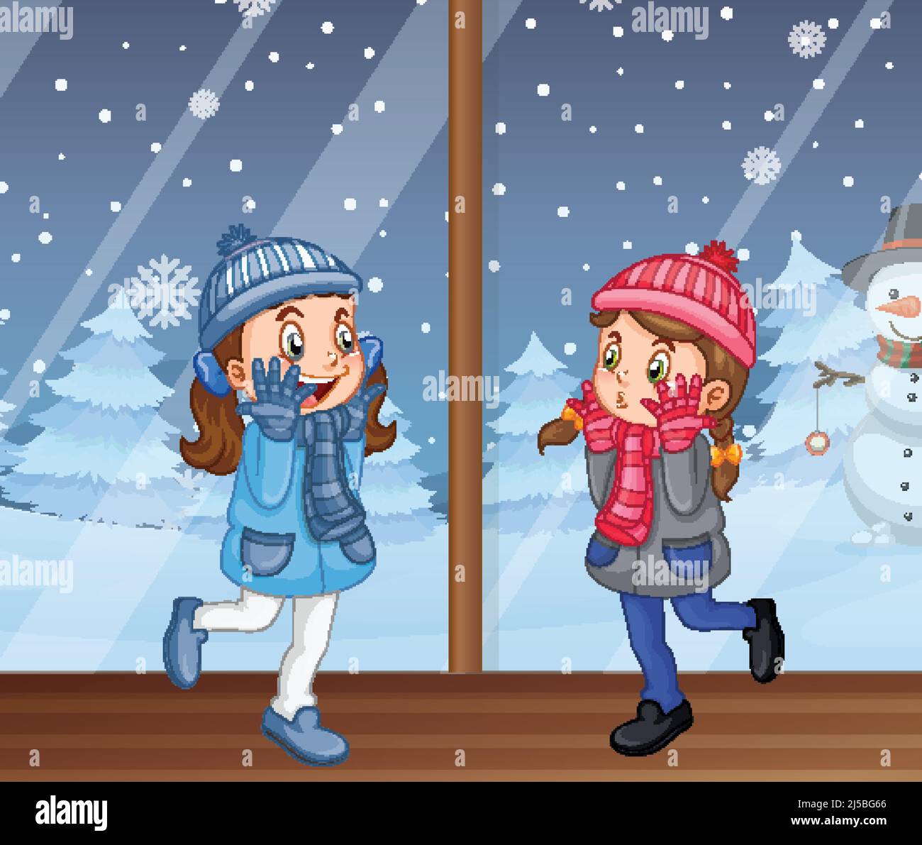 Girl Feeling Cold Clipart