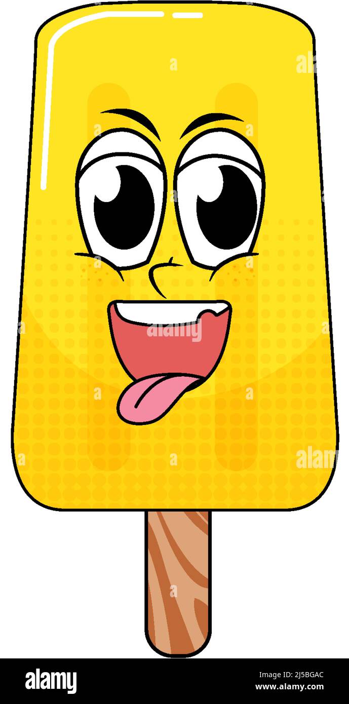 Yellow popsicle with happy face illustration Stock Vector Image & Art ...