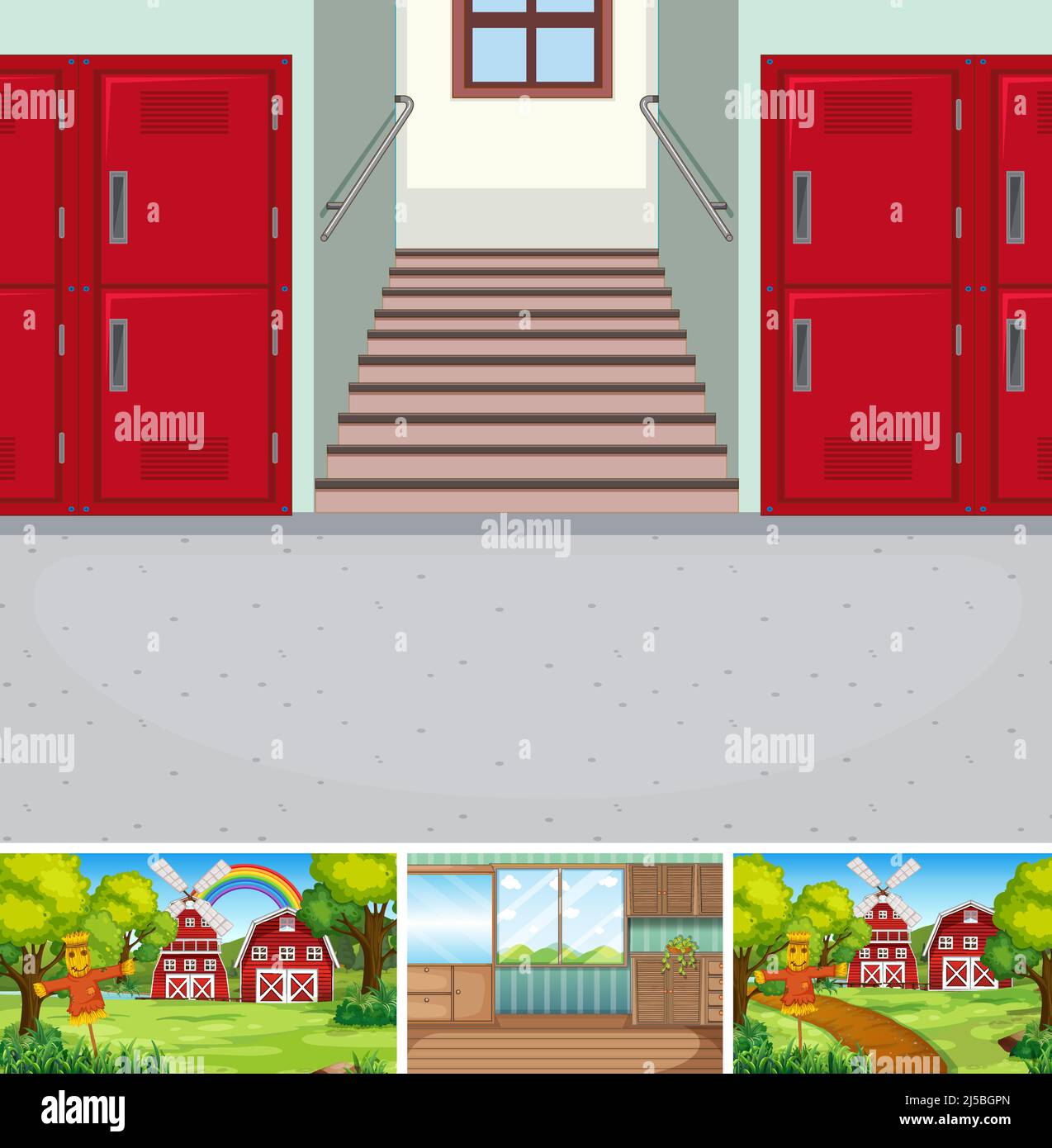 Four different background scenes illustration Stock Vector Image & Art ...