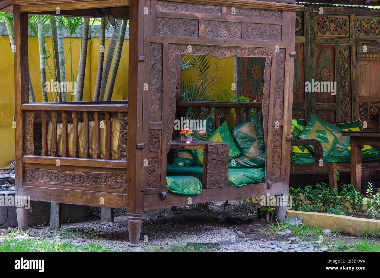 comfortable seating in hotel complex in indonesia Stock Photo - Alamy