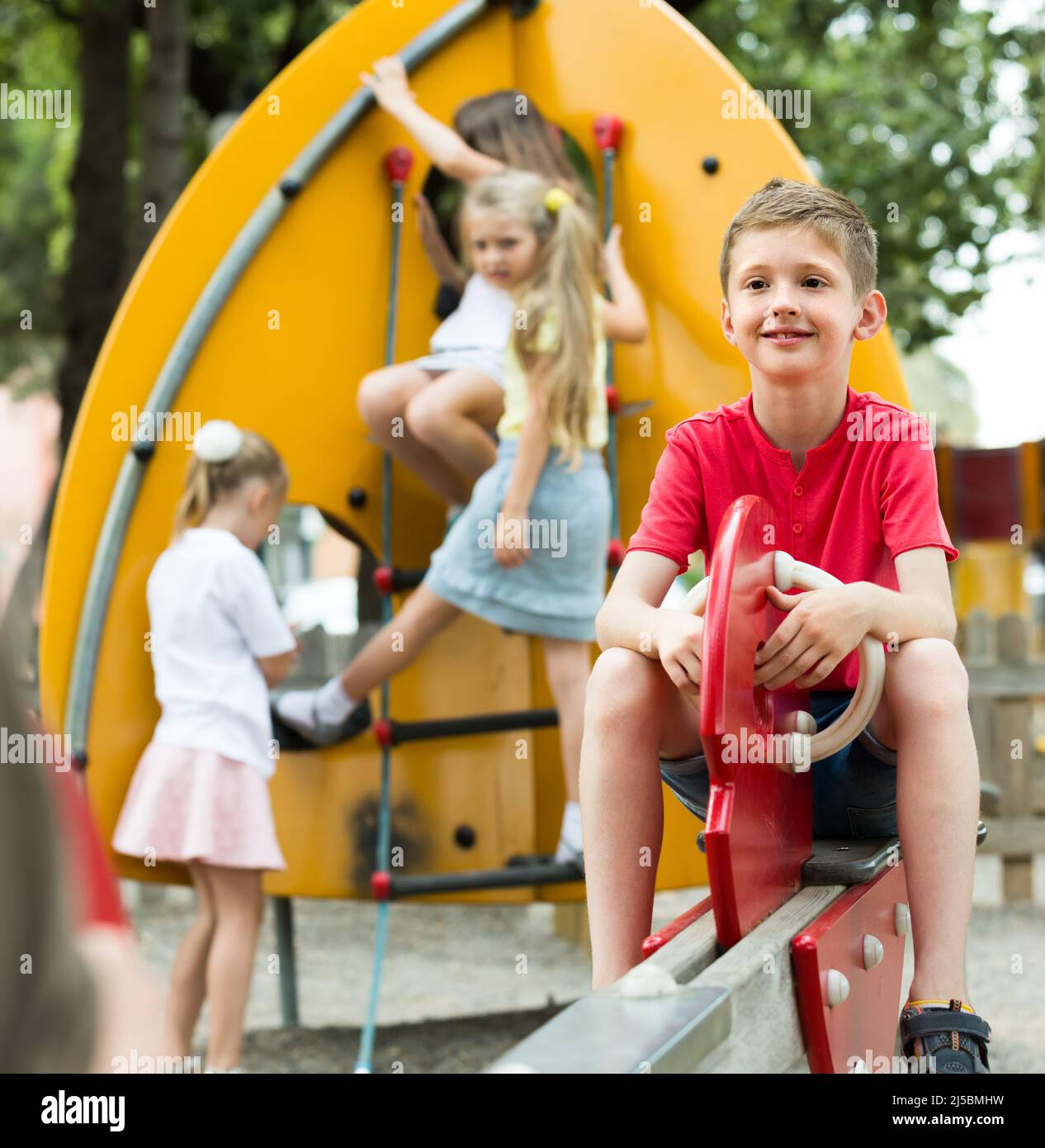 Child bouncing ride hi-res stock photography and images - Alamy