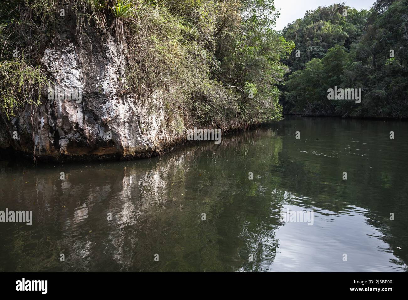 Coastal landscape of Samana bay with rocky islands. Dominican republic ...