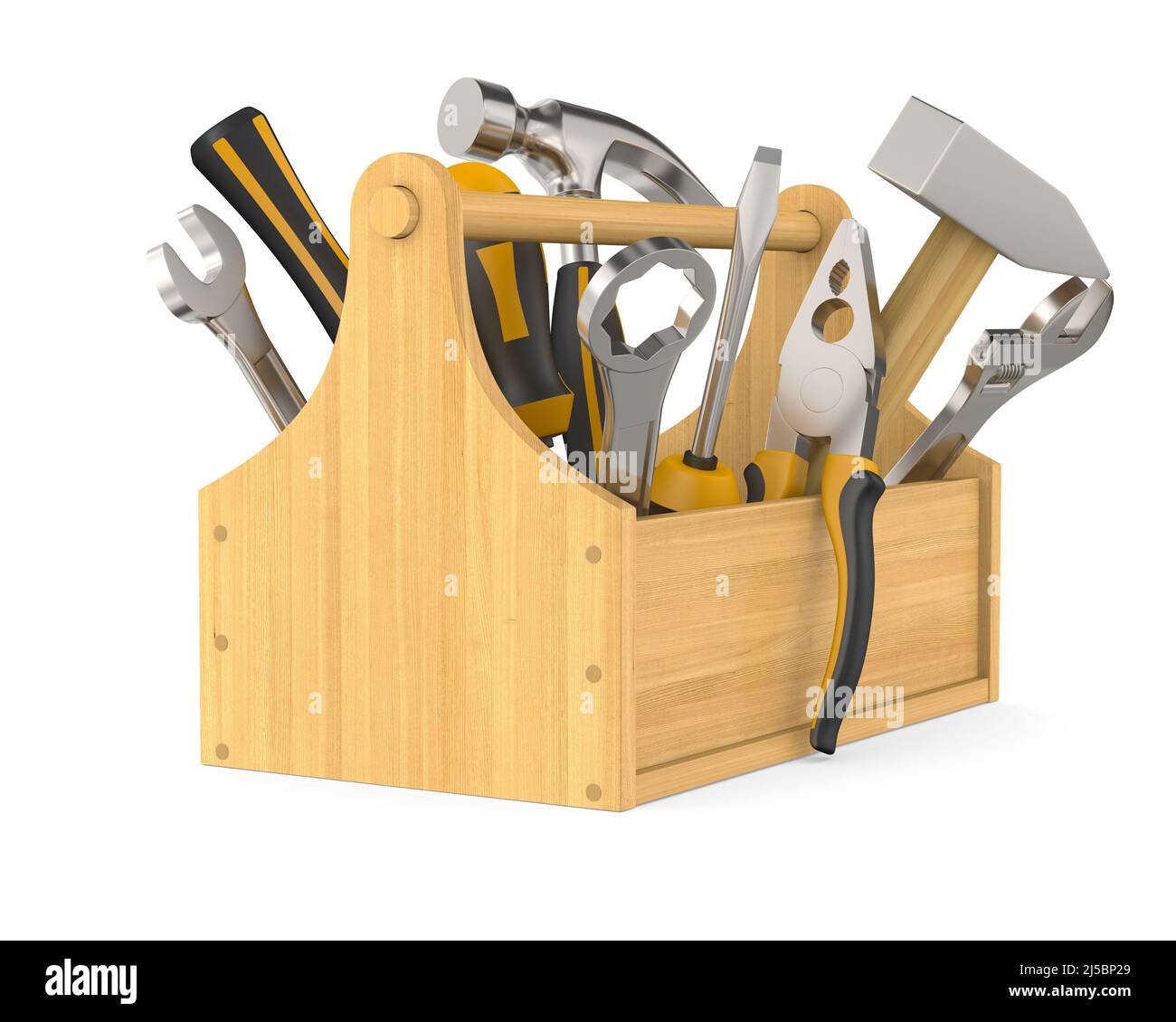 toolbox with tools on white background. Isolated 3D illustration Stock ...