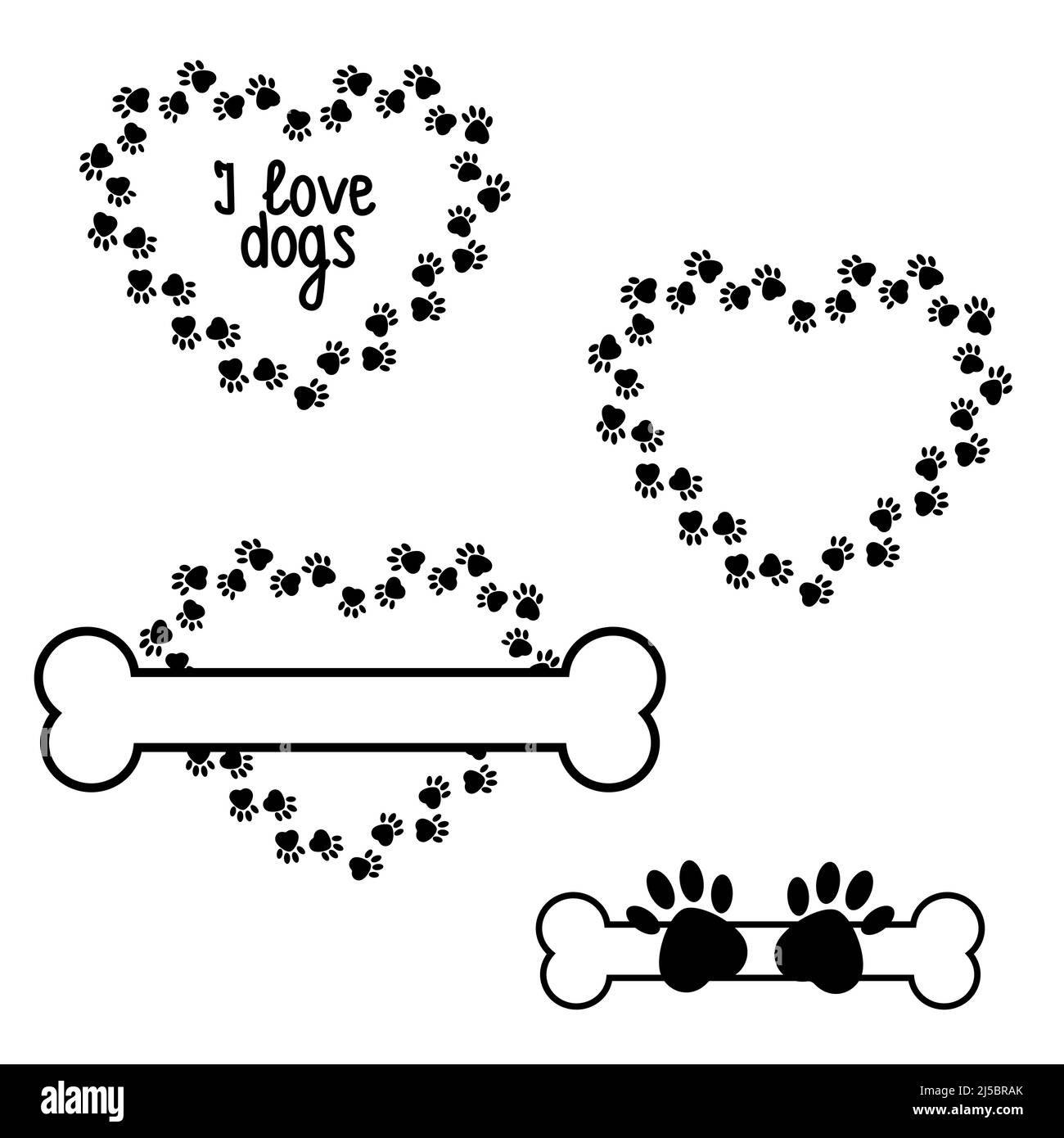 A trace of a pet. Paw prints. The puppy's leg is isolated on a white ...