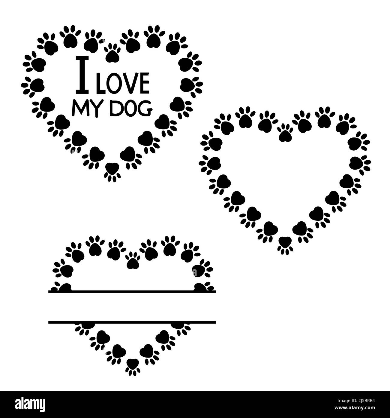 A trace of a pet. Paw prints. The puppy's leg is isolated on a white ...