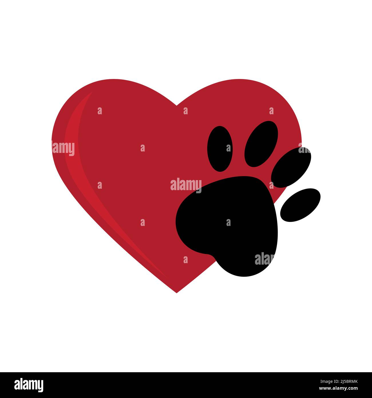 A trace of a pet. Paw prints. The puppy's leg is isolated on a white ...