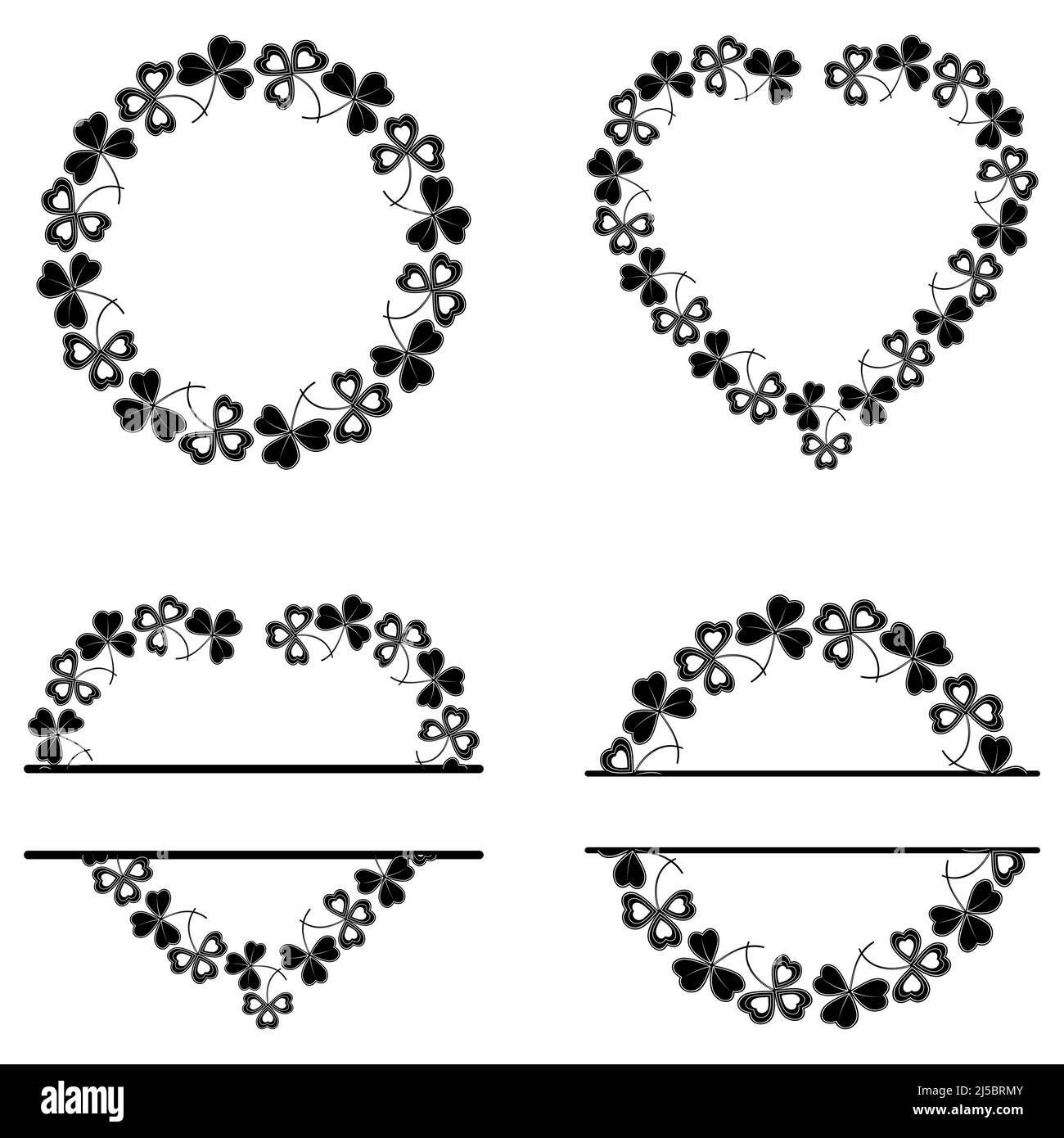 A set of black clover frames, vector illustration Stock Vector Image & Art - Alamy