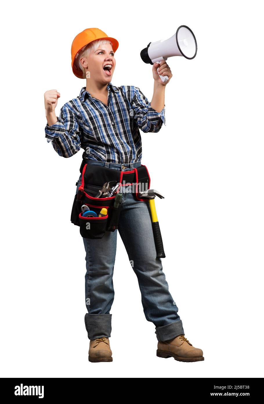 Female factory worker in safety helmet Stock Photo - Alamy
