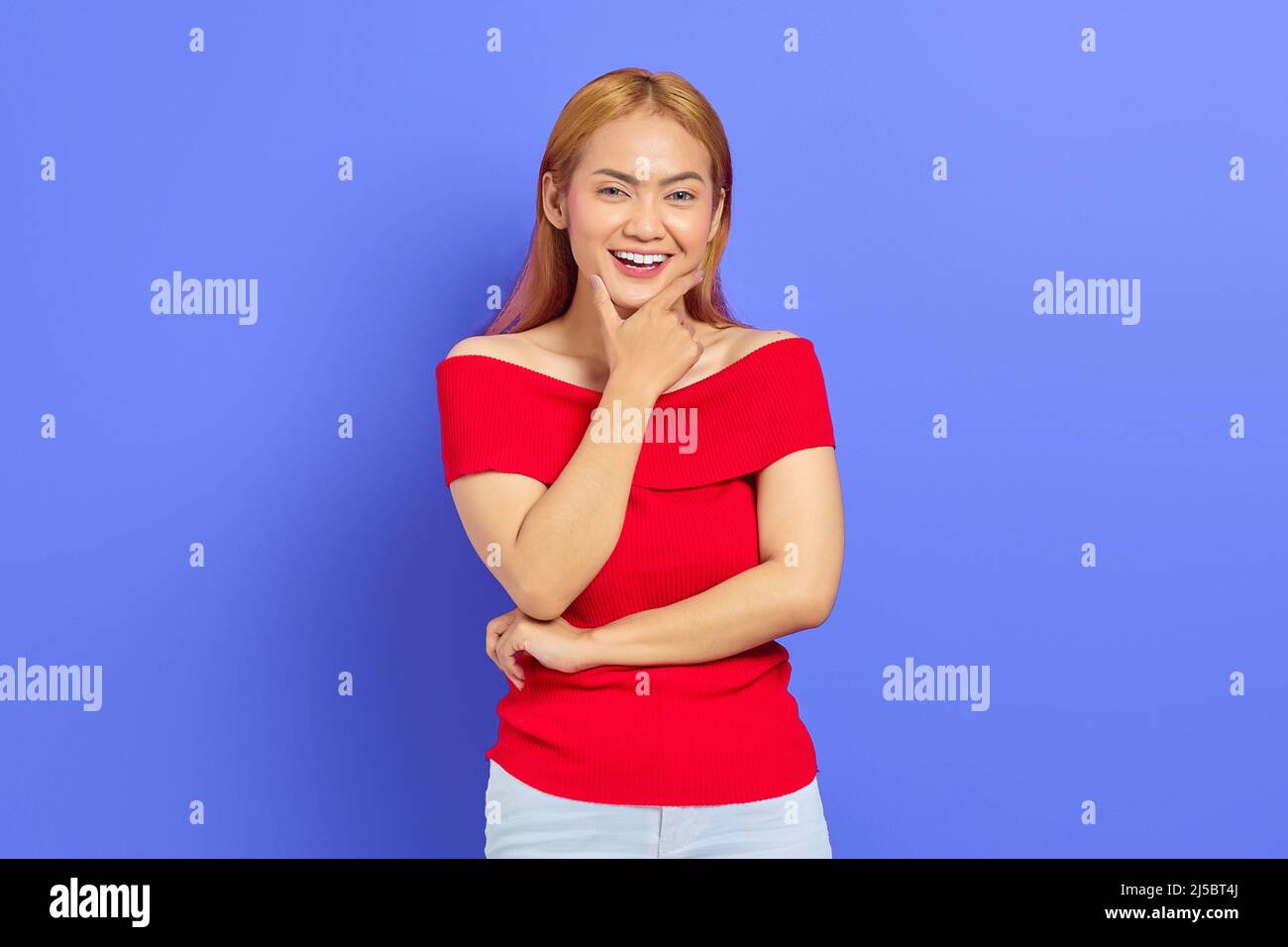 Portrait of a pensive thougtful pretty girl thinking about something ...