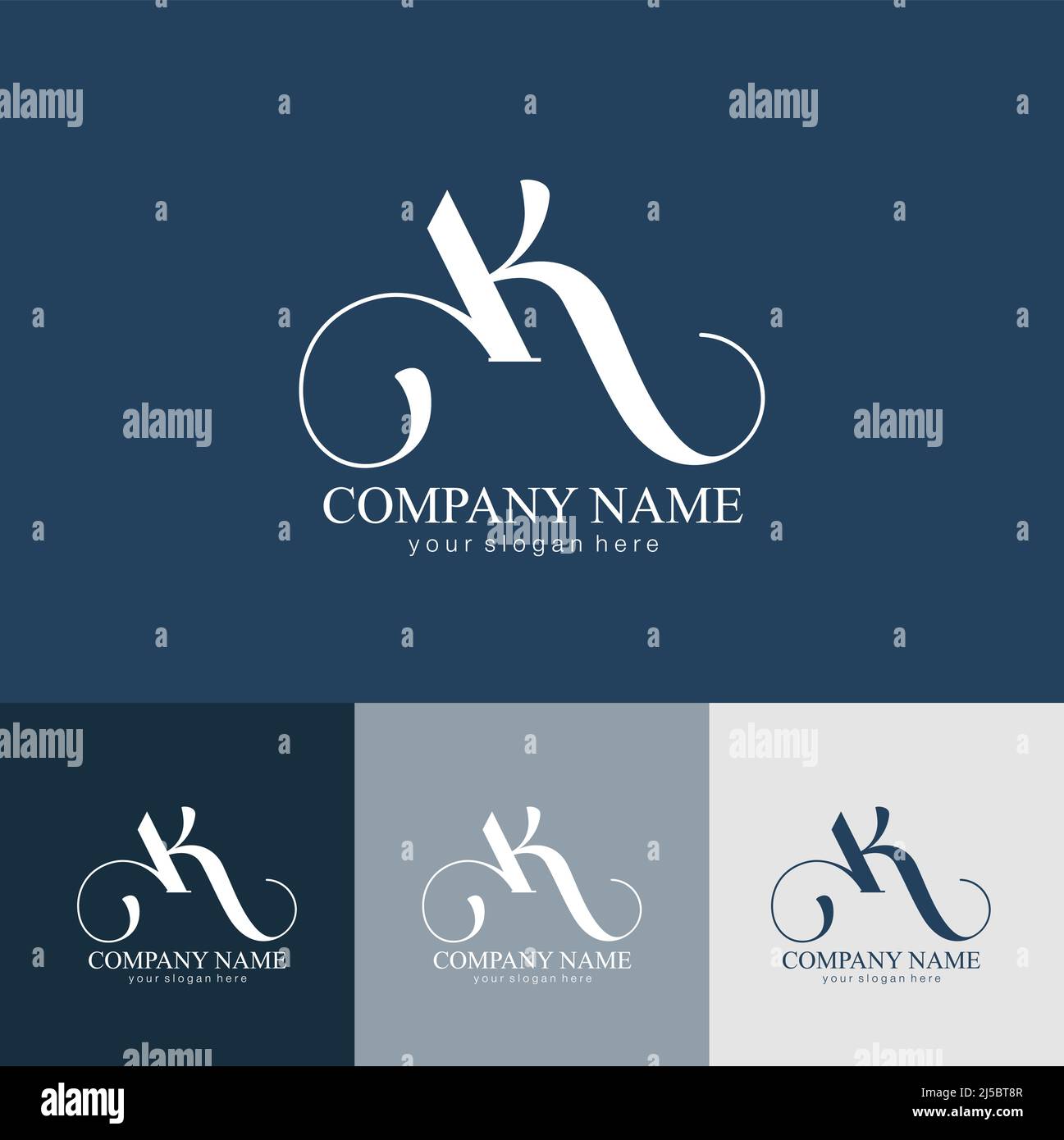 AK letter monogram. Elegant luxury logo. Calligraphic style. Corporate ...