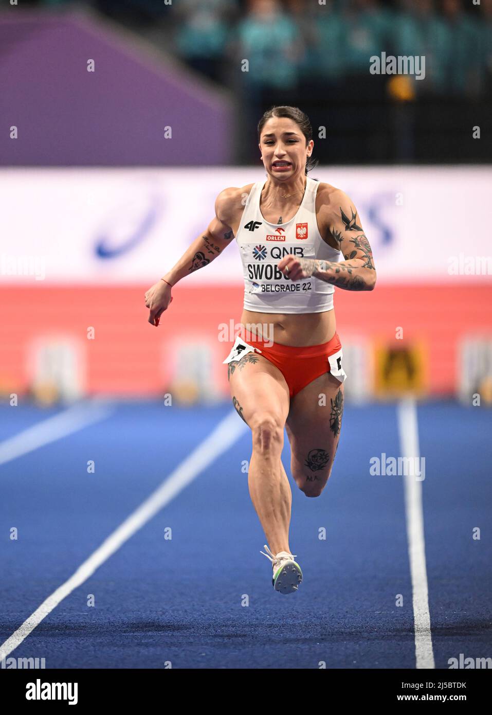 Ewa Swoboda participating in the Belgrade 2022 World Indoor ...