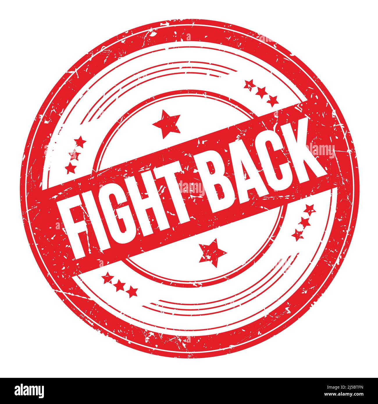 FIGHT BACK text on red round grungy texture stamp Stock Photo - Alamy