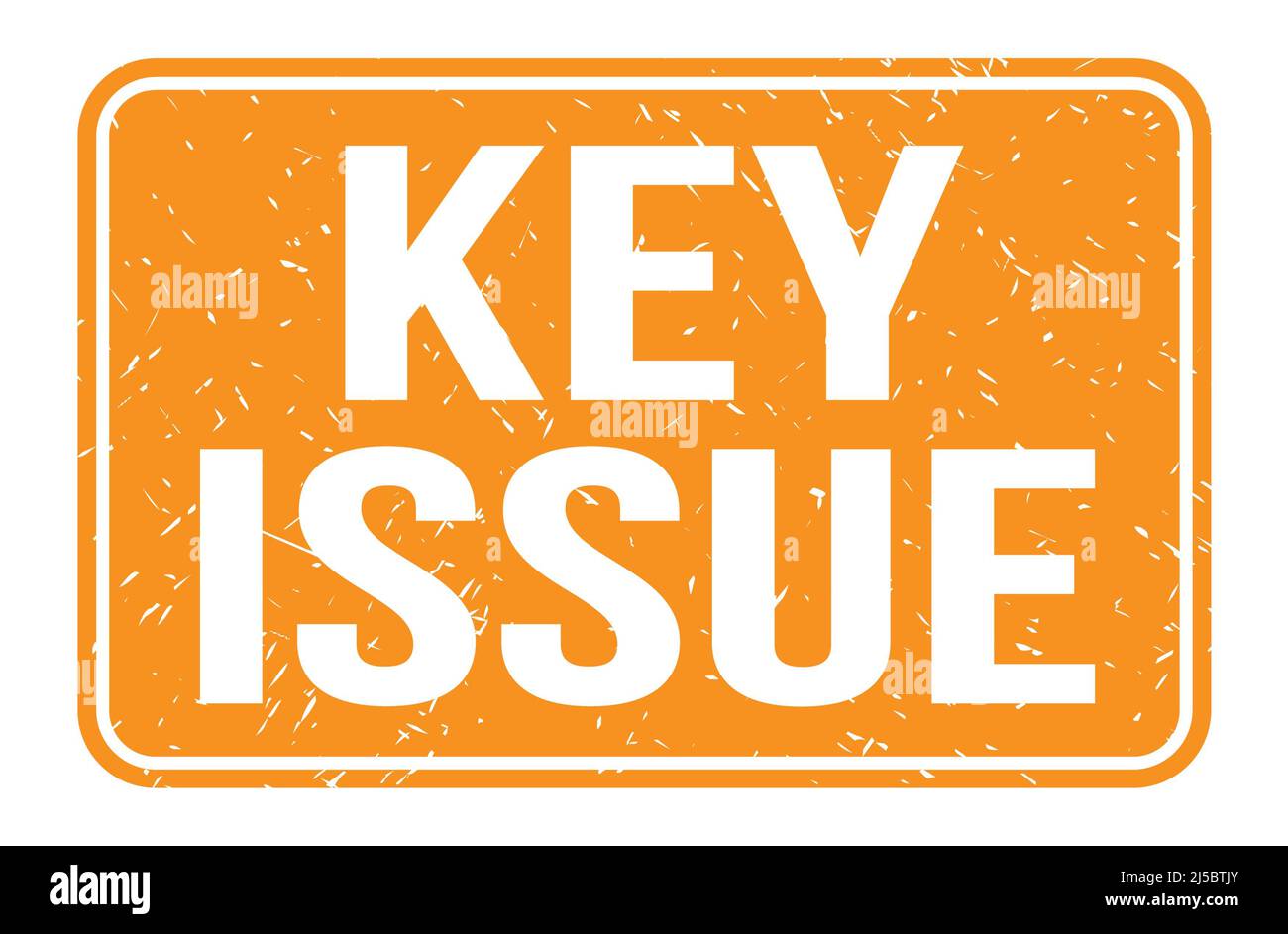 KEY ISSUE, words written on orange rectangle stamp sign Stock Photo - Alamy