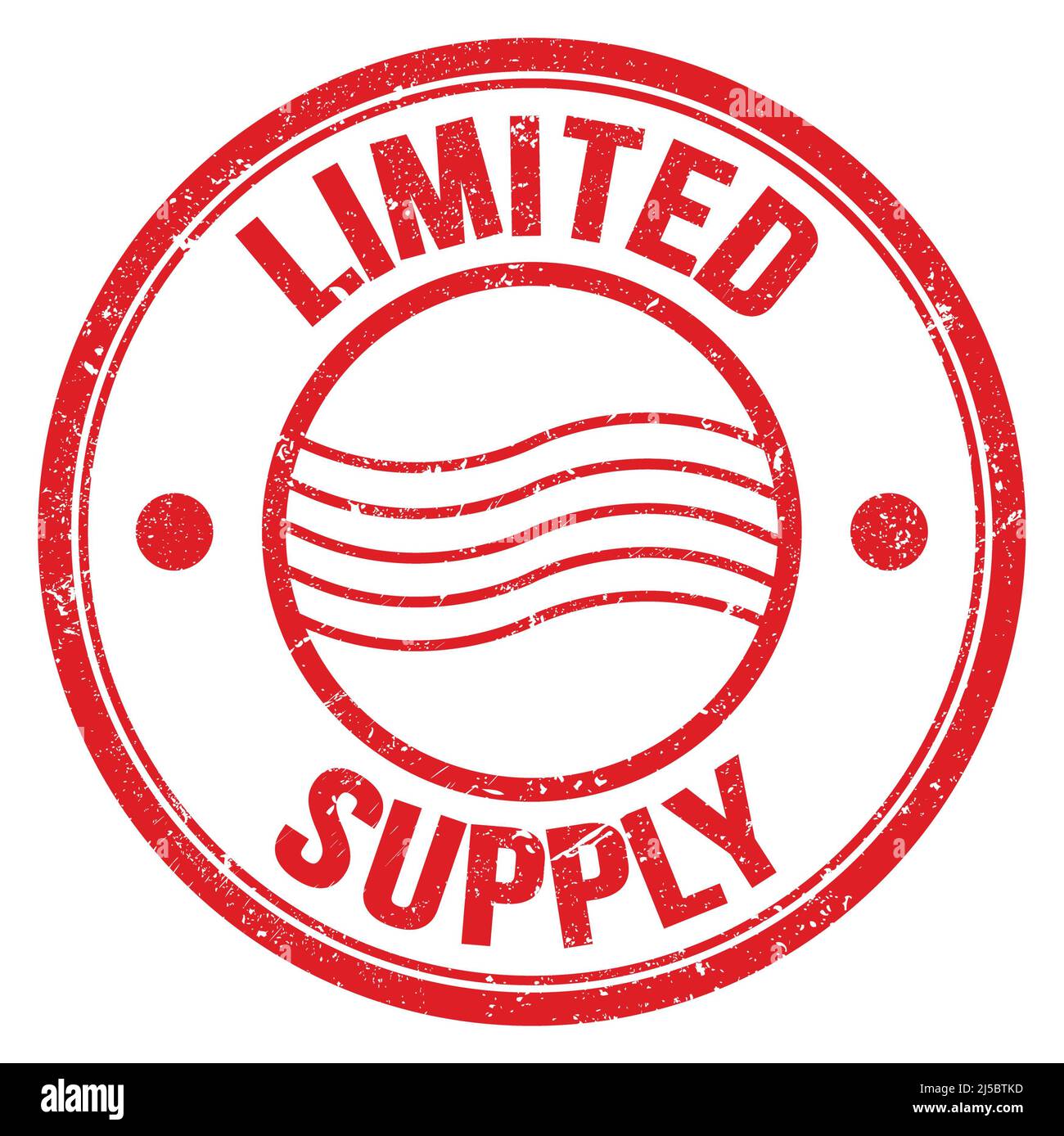 LIMITED SUPPLY text written on red round postal stamp sign Stock Photo ...
