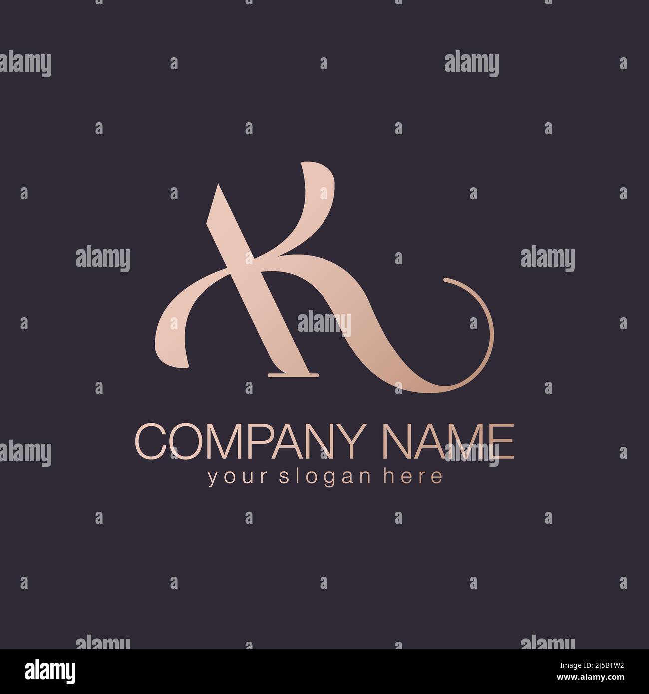 AK letter monogram. Elegant luxury logo. Calligraphic style. Corporate ...