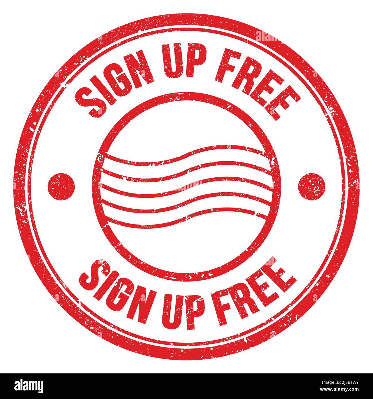 SIGN UP FREE word written on red round postal stamp sign Stock Photo ...