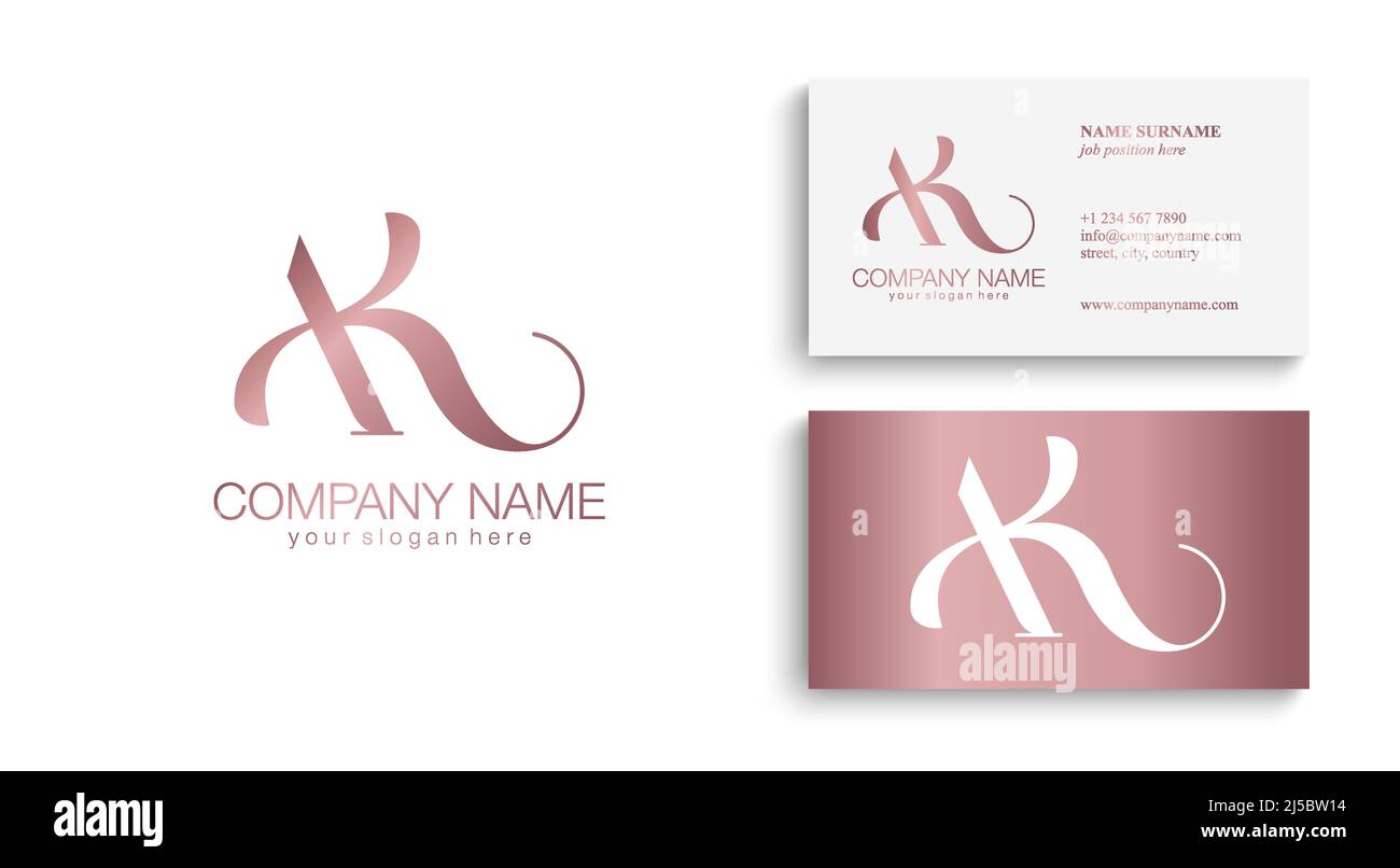 AK letter monogram. Elegant luxury logo. Calligraphic style. Corporate ...