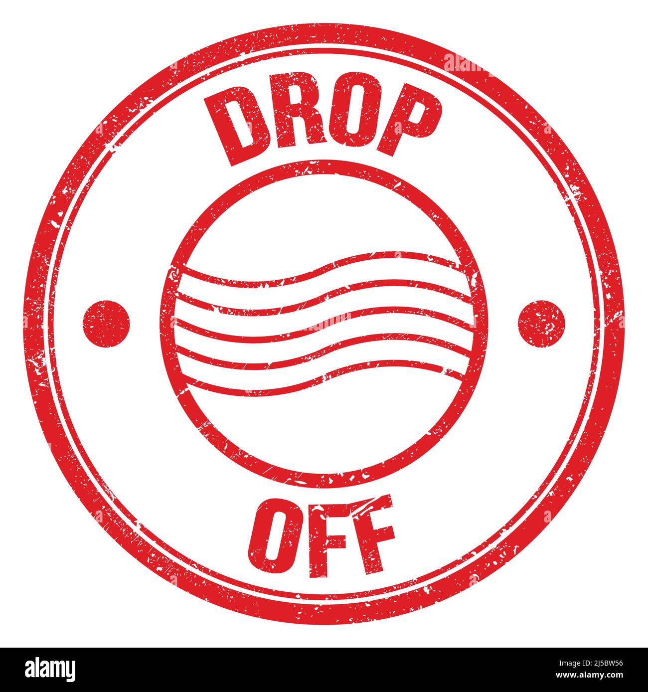 DROP OFF text written on red round postal stamp sign Stock Photo - Alamy