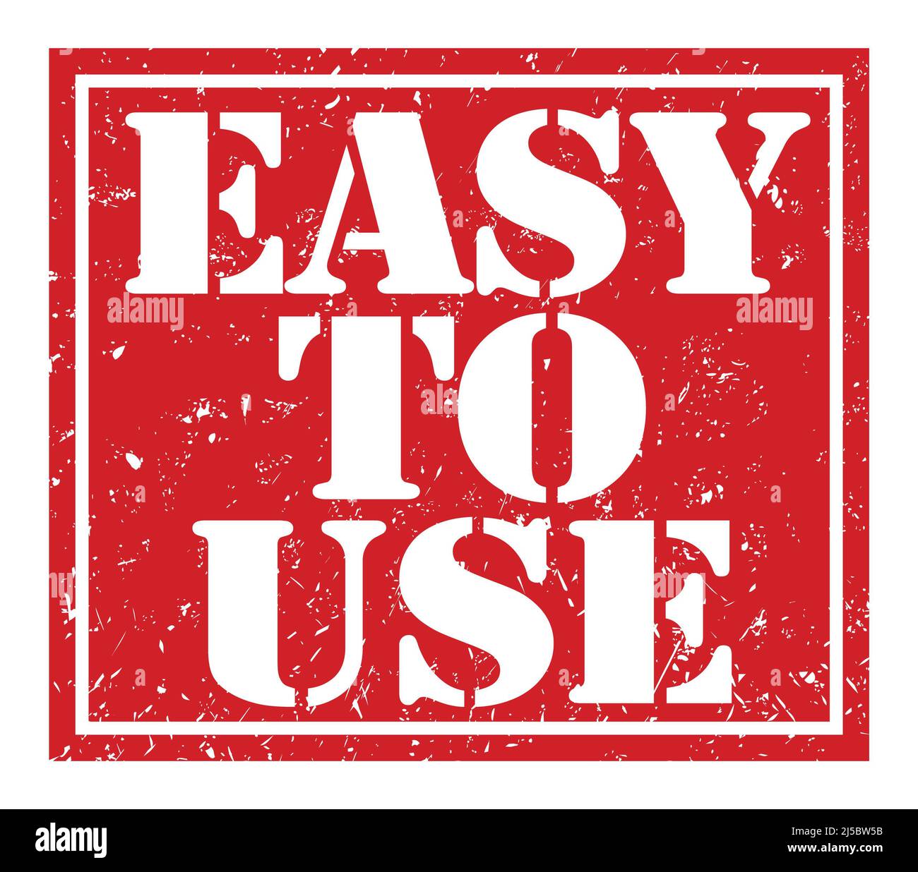 EASY TO USE, words written on red stamp sign Stock Photo - Alamy