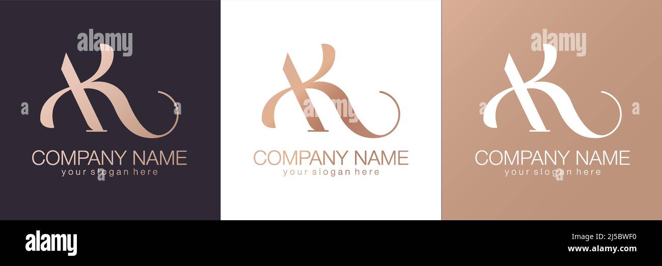 AK letter monogram. Elegant luxury logo. Calligraphic style. Corporate ...