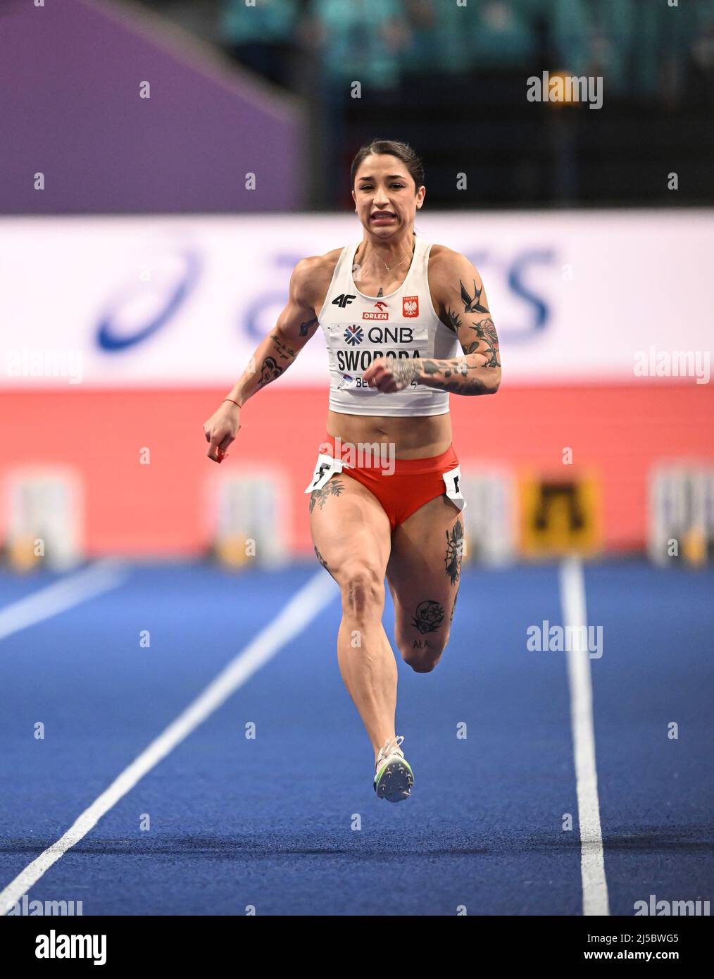 Ewa Swoboda participating in the Belgrade 2022 World Indoor ...