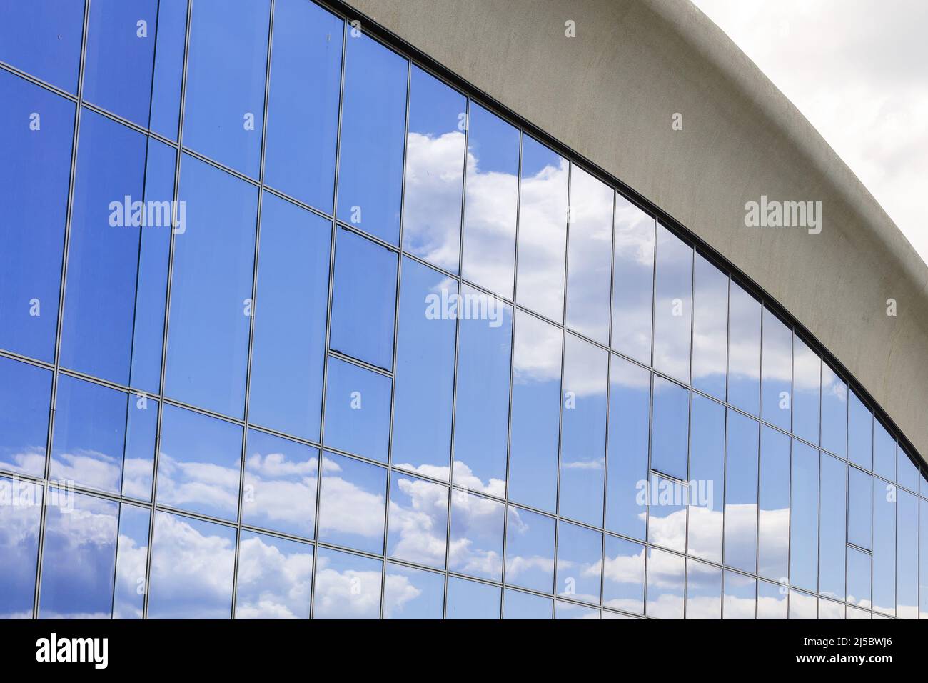 modern blue glass wall of skyscraper Office building close up Stock ...