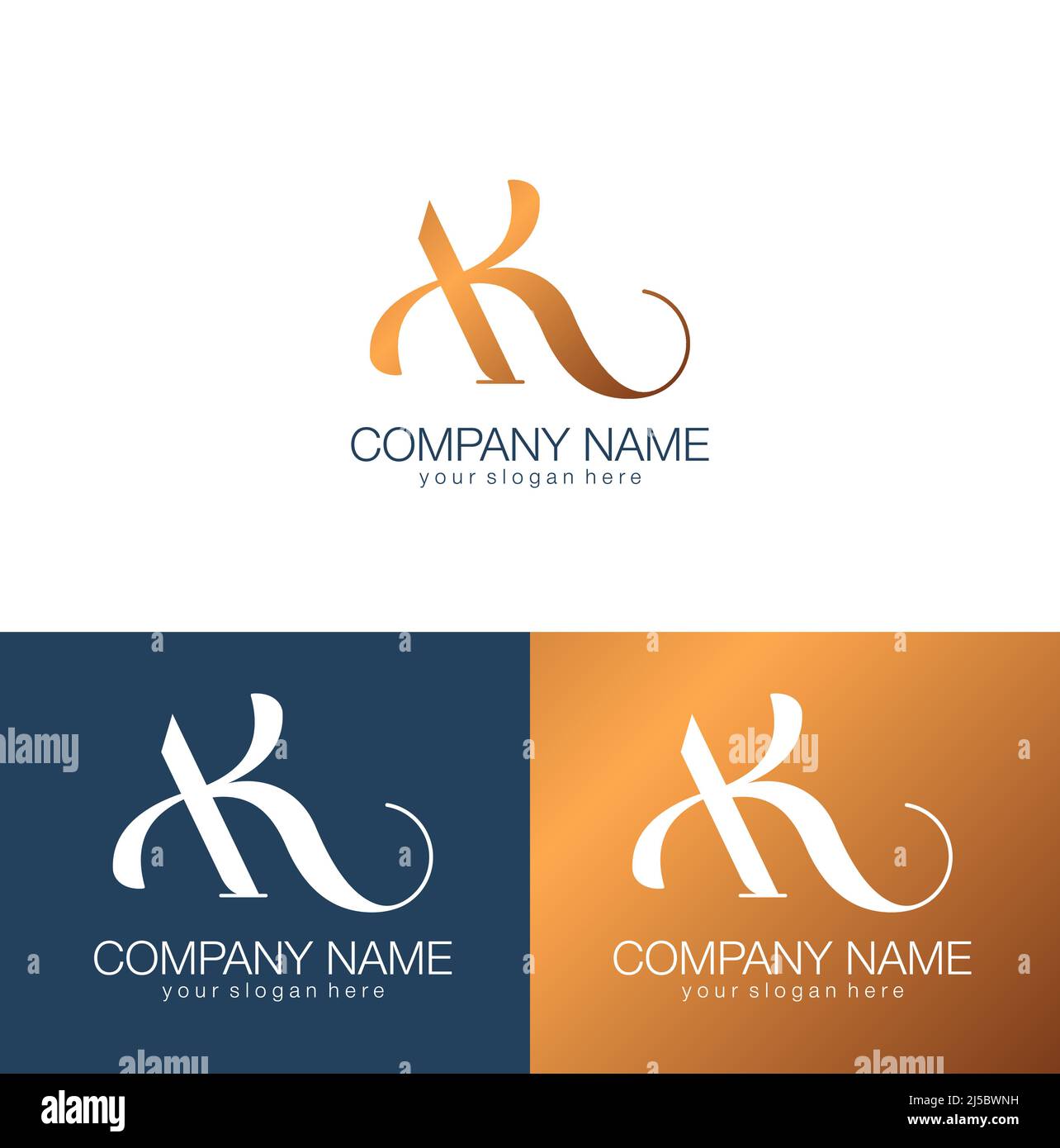 AK letter monogram. Elegant luxury logo. Calligraphic style. Corporate ...
