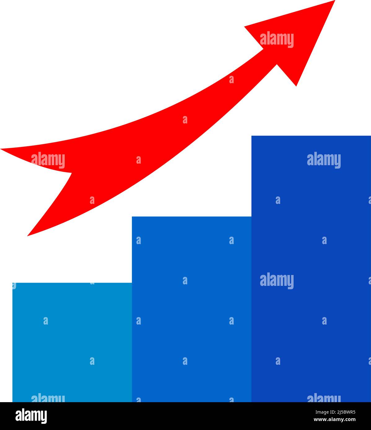 Colorful cartoon upwards movement icon on white background Business ...