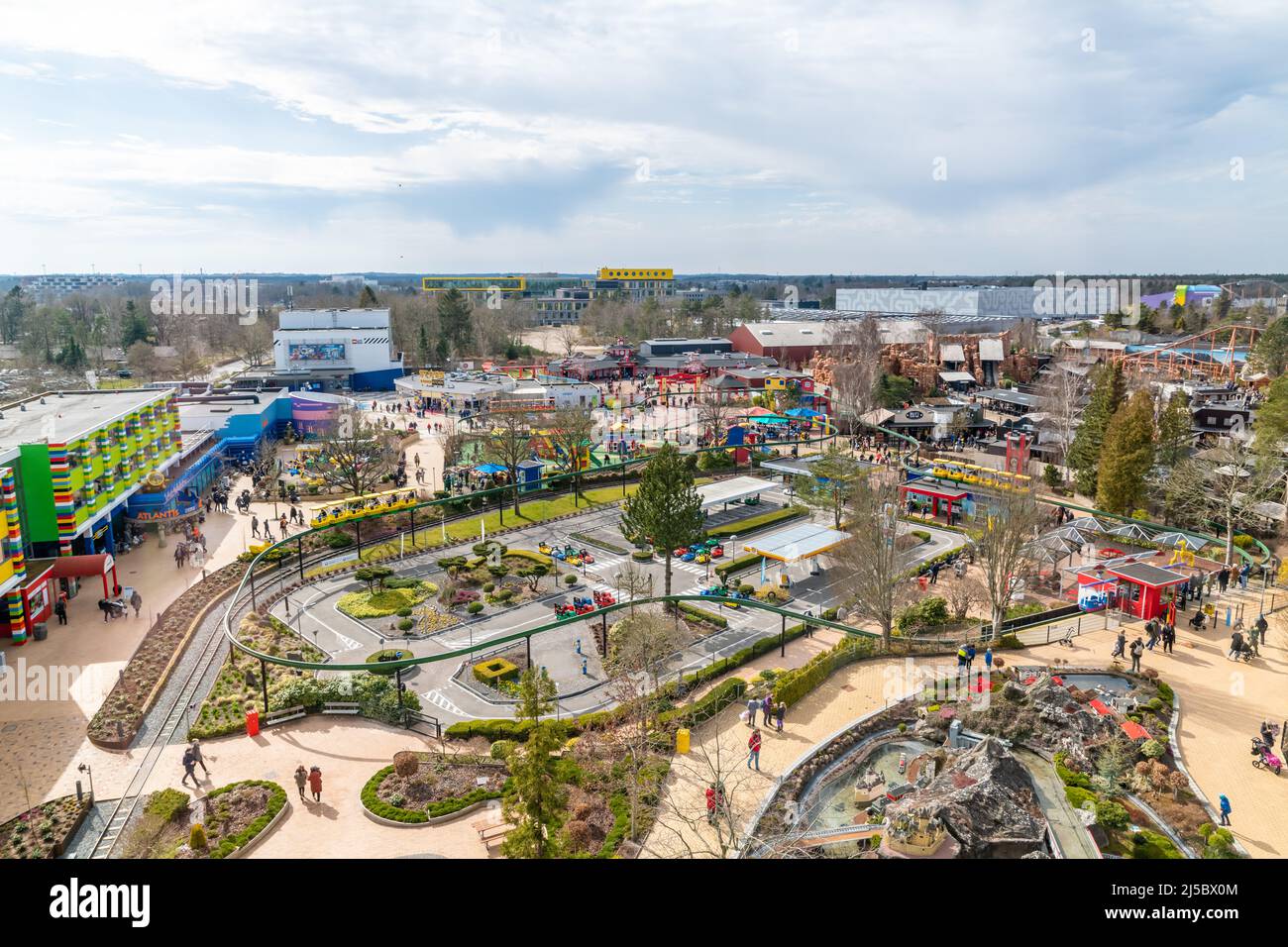 Legoland Billund, Denmark. Tuesday 12 April 2022. Above the original ...
