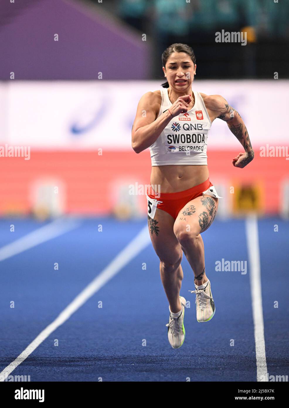 Ewa Swoboda participating in the Belgrade 2022 World Indoor ...