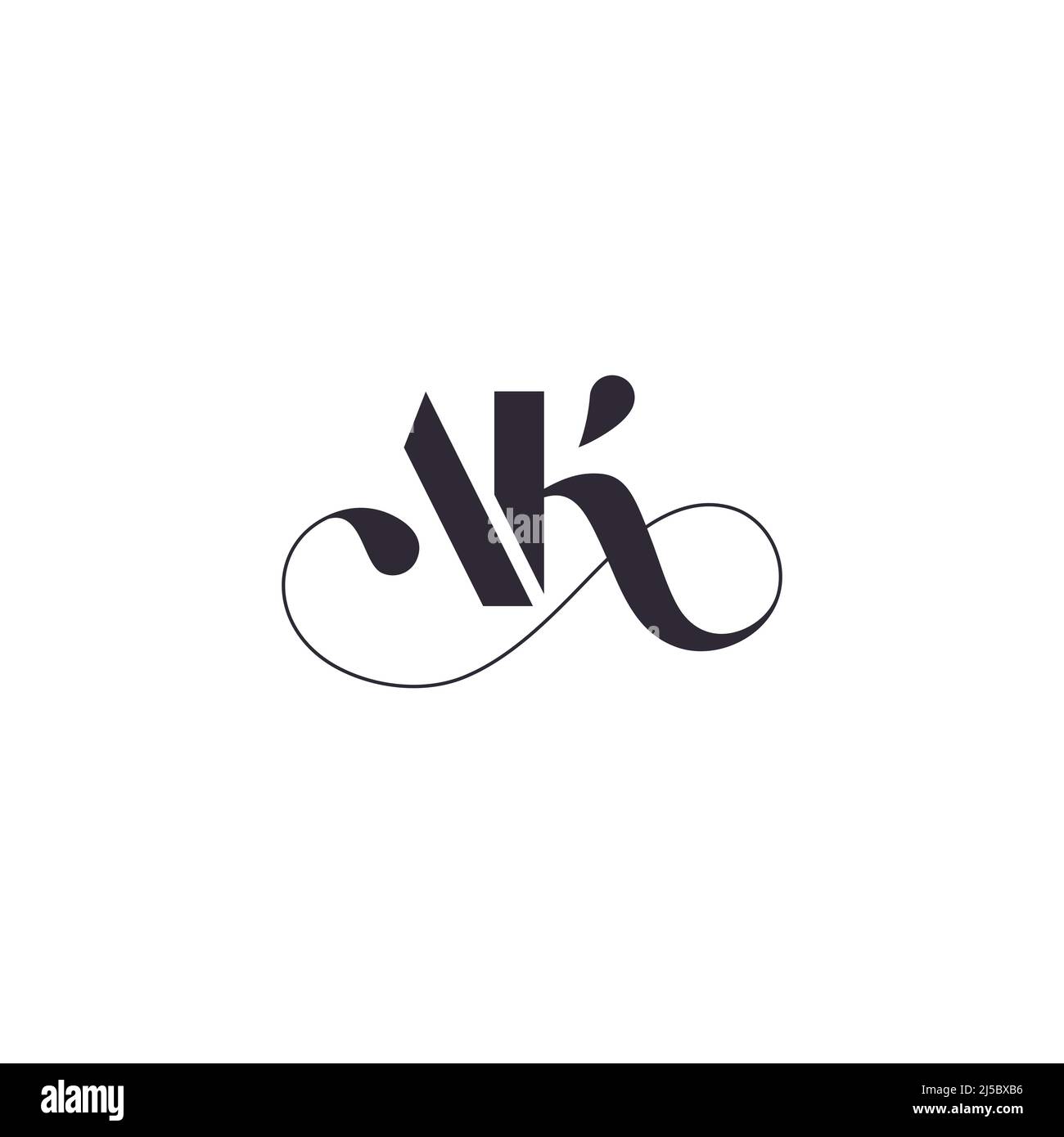 AK letter monogram. Elegant luxury logo. Calligraphic style. Corporate ...