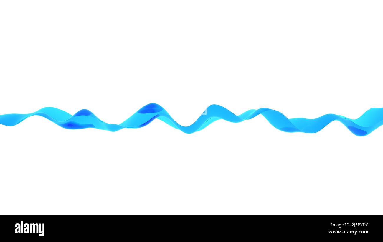 3d abstract wavy isolated background. Colored blue wave or line in the ...