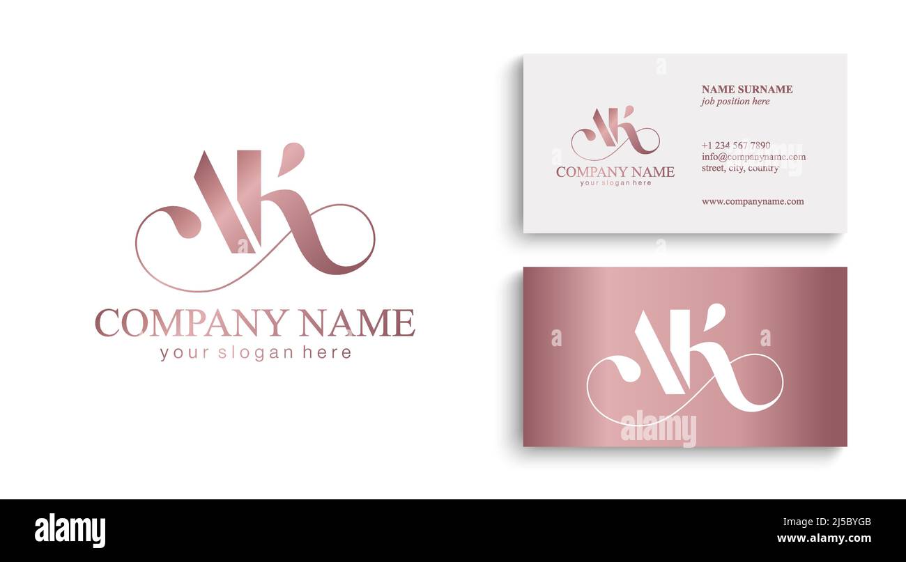AK letter monogram. Elegant luxury logo. Calligraphic style. Corporate ...