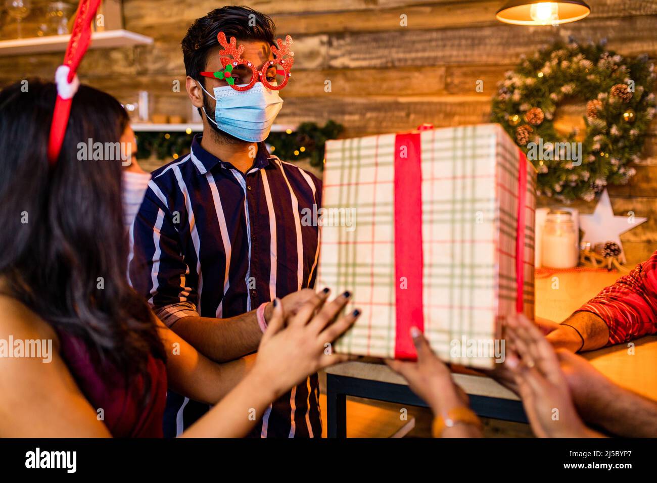 guest spend holiday quarantine together, welcome at new year Christmas ...
