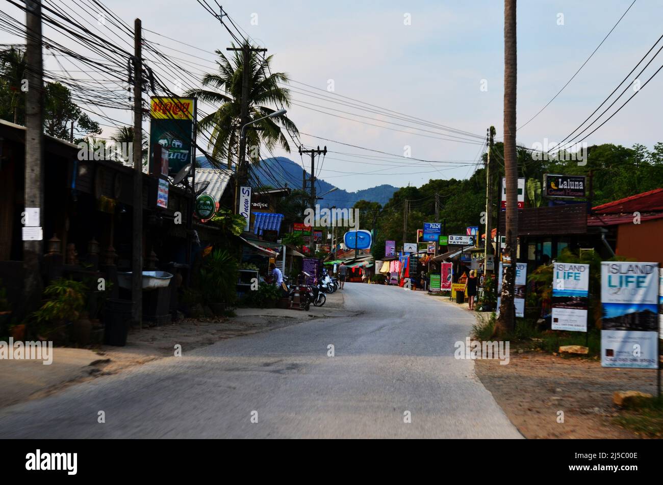 View landscape road street and cityscape countryside rural for thai ...