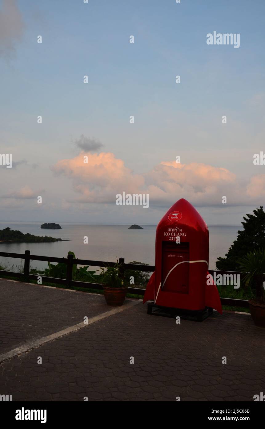 red-public-post-box-rocket-model-for-thai-people-and-foreign-traveler