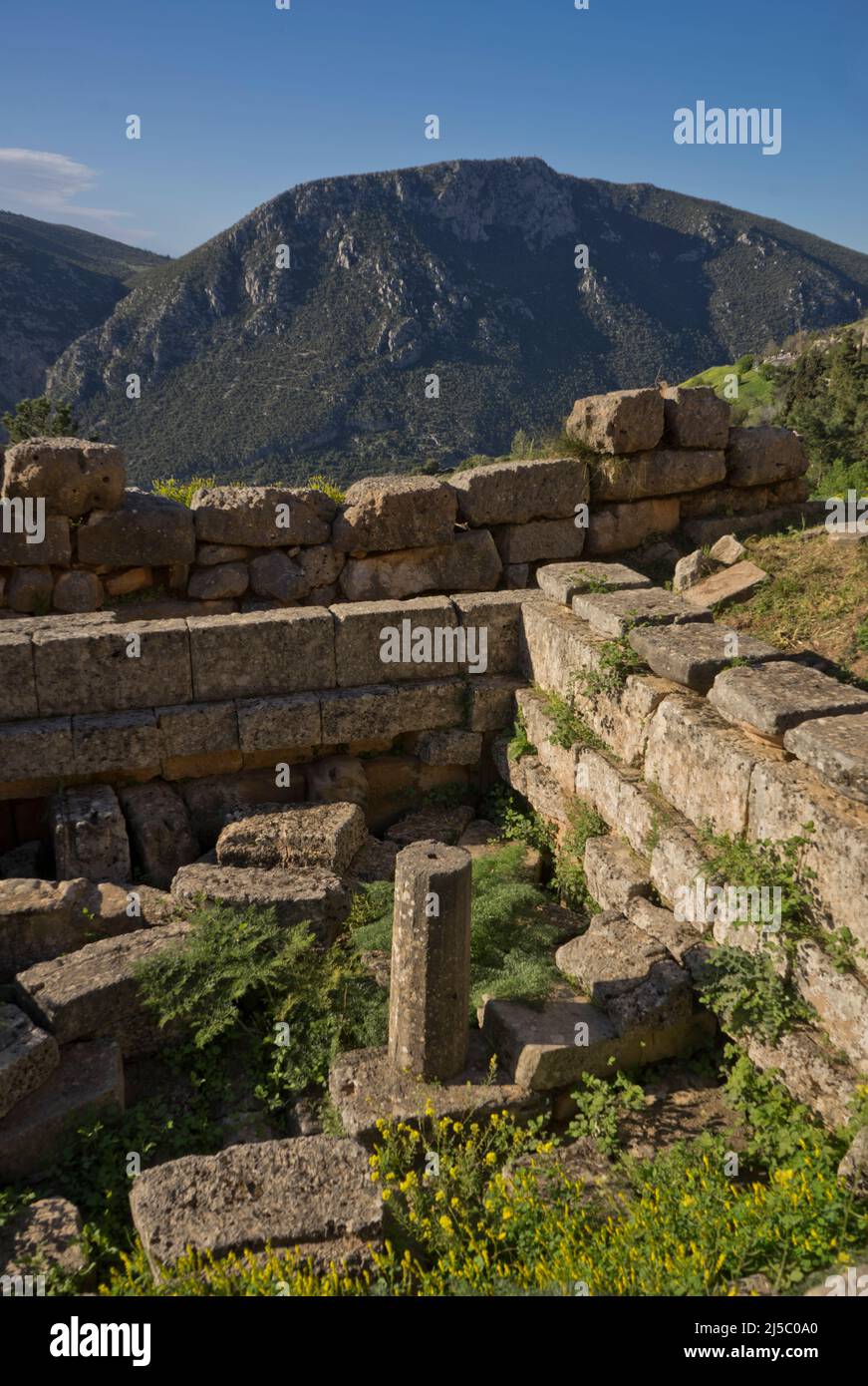 Views of the ancient Delphi archaeological site in Greece,Europe Stock ...