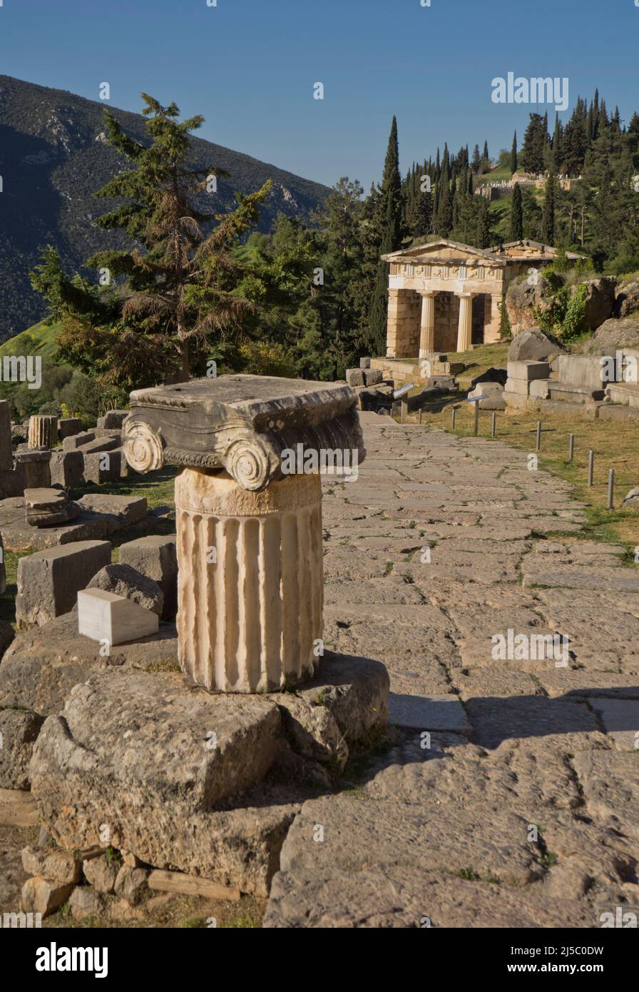 Views of the ancient Delphi archaeological site in Greece,Europe Stock ...