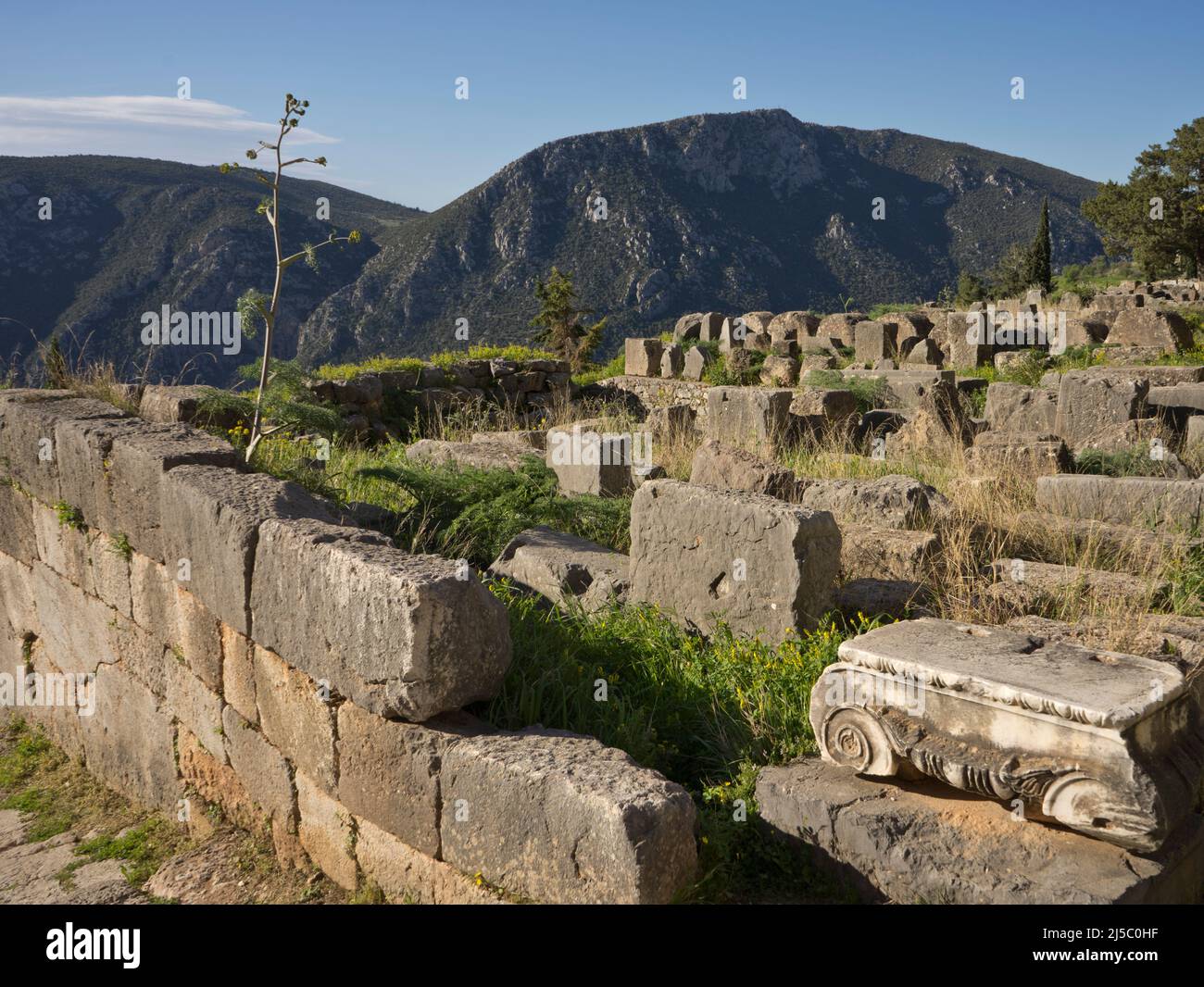 Views of the ancient Delphi archaeological site in Greece,Europe Stock ...