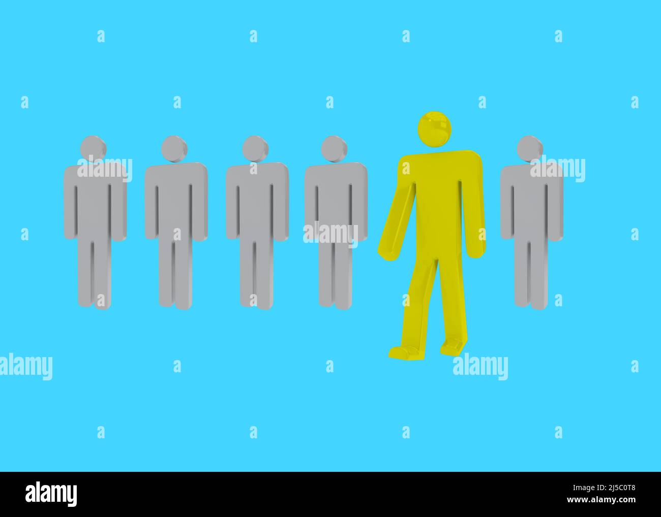 Stand Out of the crowd and be exceptional concept. 3d illustration ...