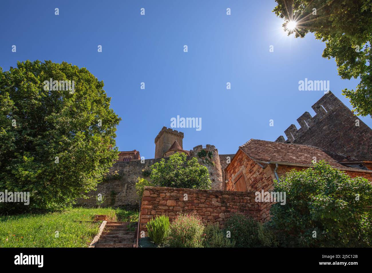 Defensive complex Chateau de Castelnau-Bretenoux and Chapell located ...
