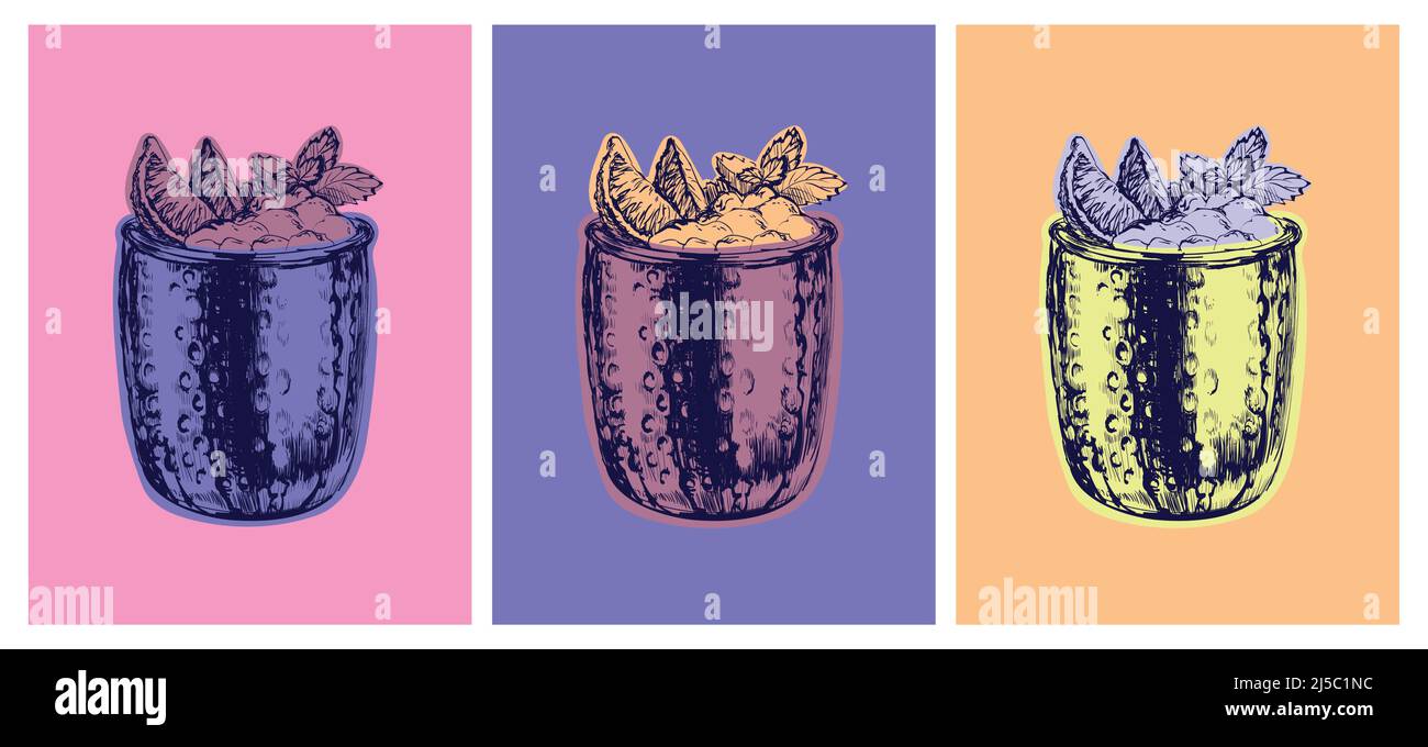 Moscow Mule Cocktail Hand Drawn Drink Vector Illustration Stock Vector Image & Art - Alamy