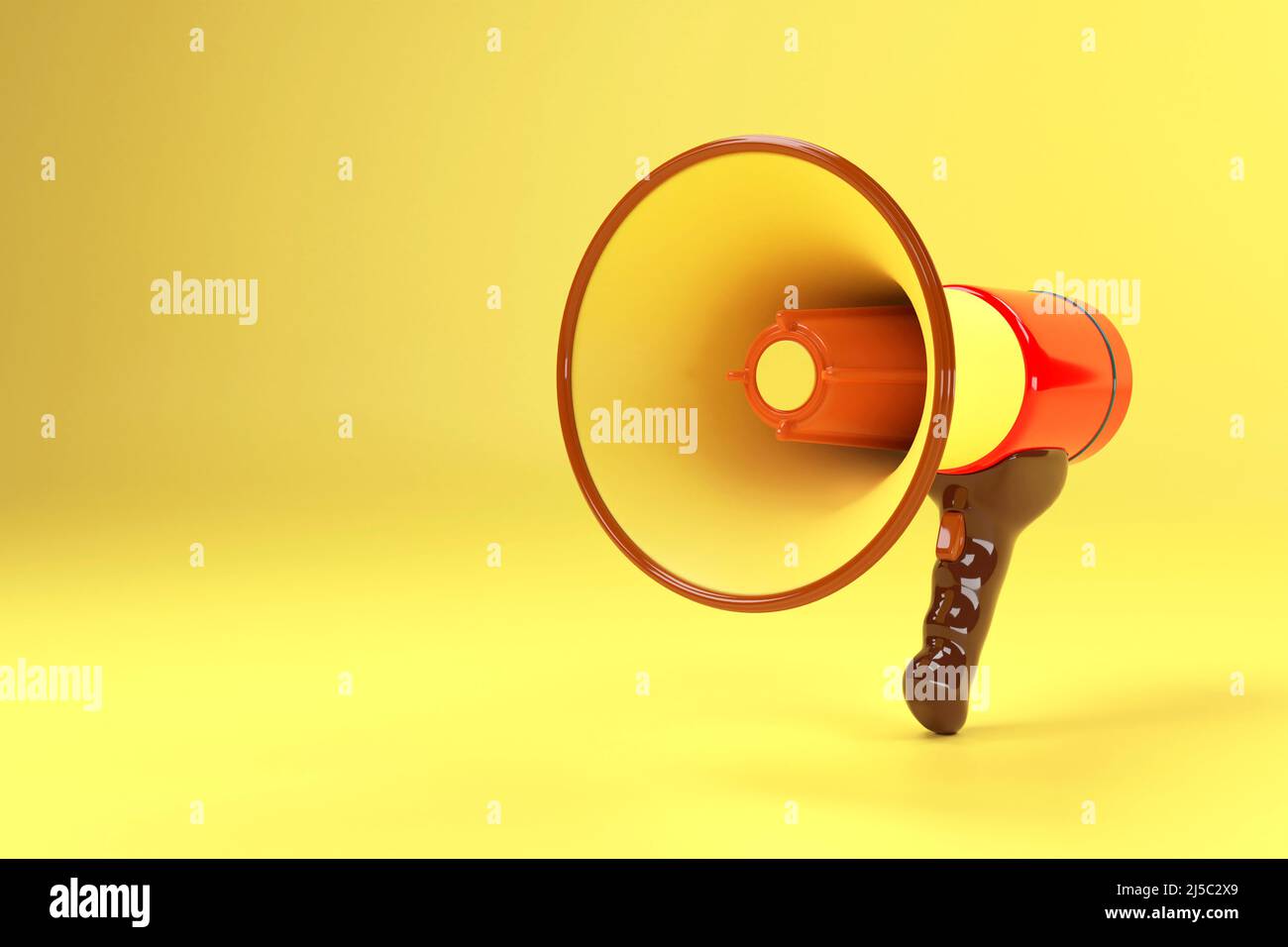 Realistic 3d megaphone, loudspeaker with lightning. 3d render Stock ...