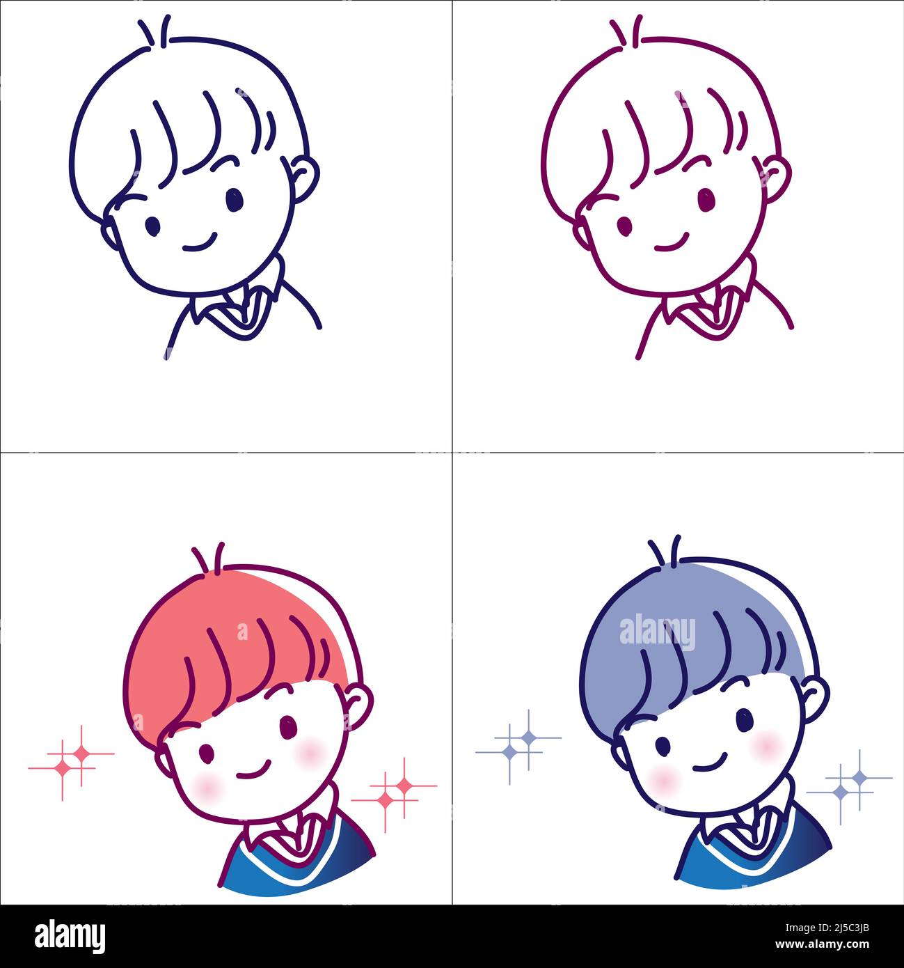 Vector drawing cute cartoon face Stock Photo - Alamy