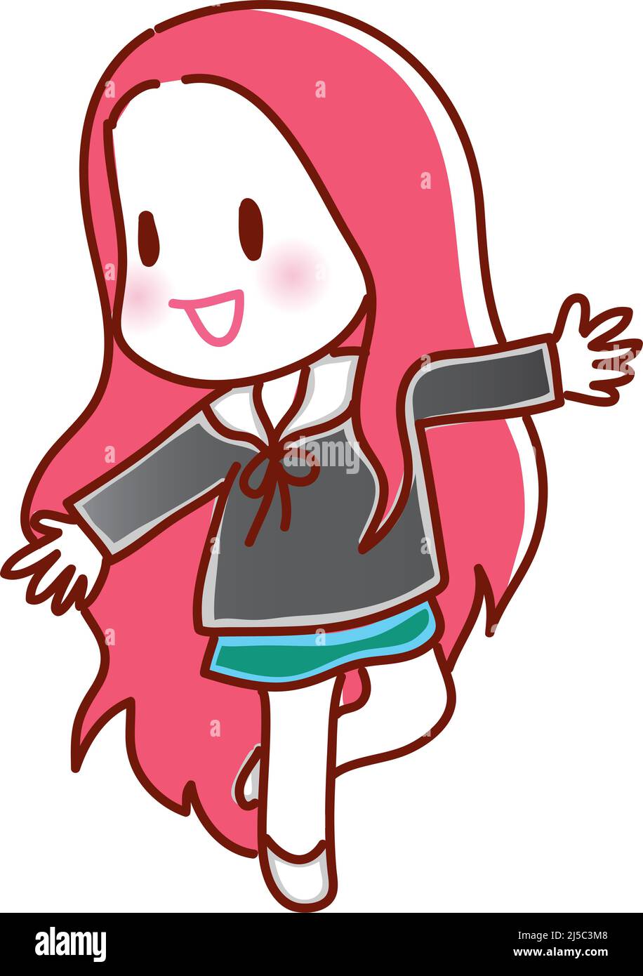 Vector drawing cute cartoon face Stock Photo - Alamy