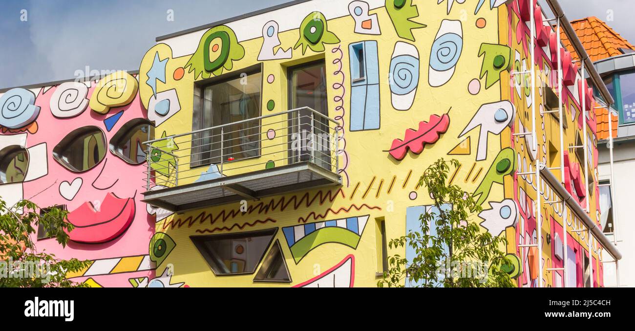 Panorama of the colorful Happy Rizzi house in Braunschweig, Germany ...