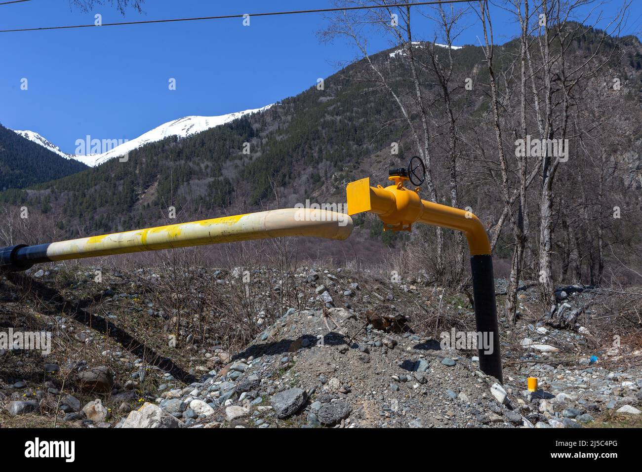 the gas pipe with a valve is closed with a plug and cut off from the ...