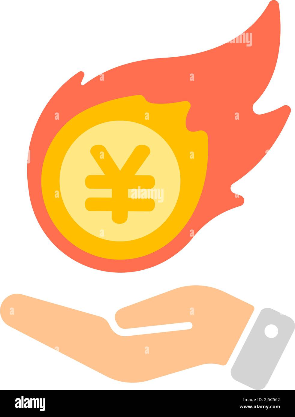 Burning Japanese yen ( inflation , soaring ) vector icon illustration Stock Vector Image & Art ...